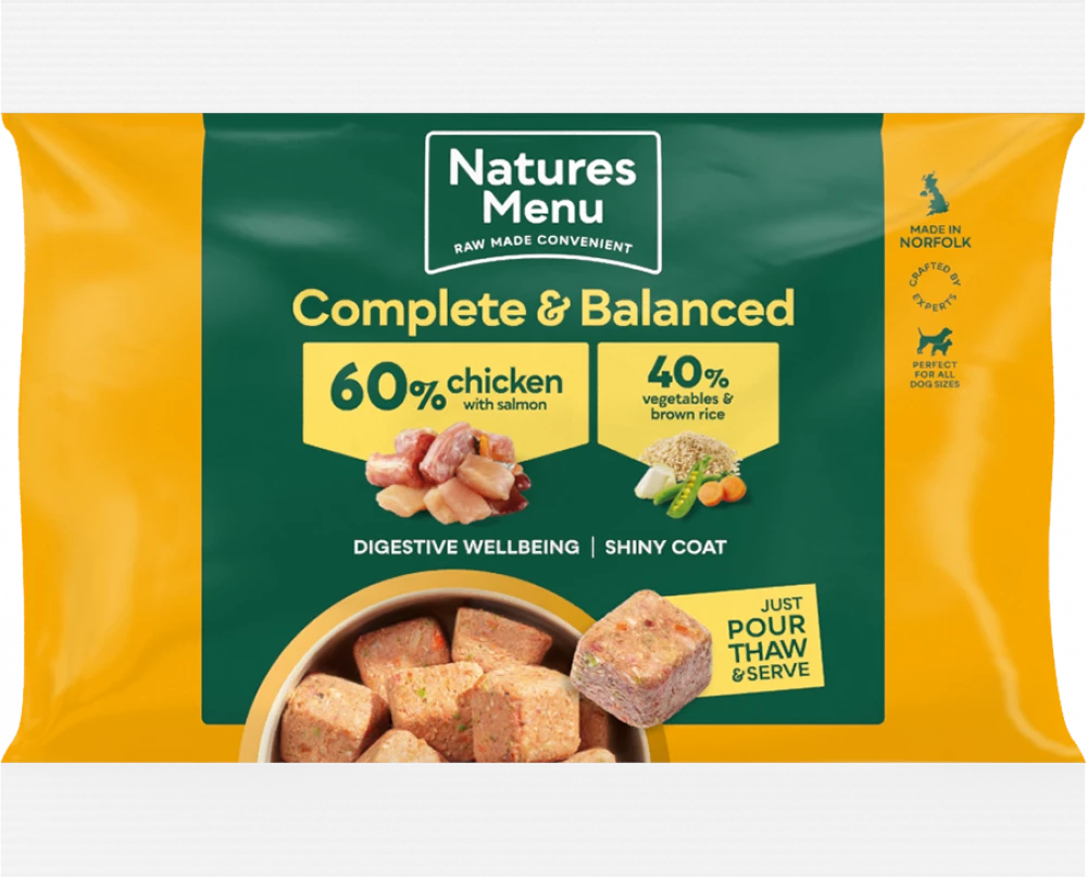 Natures Menu 60/40 Complete and Balanced Chicken & Salmon 500g - Default Title | Zoars Ark Pet ...