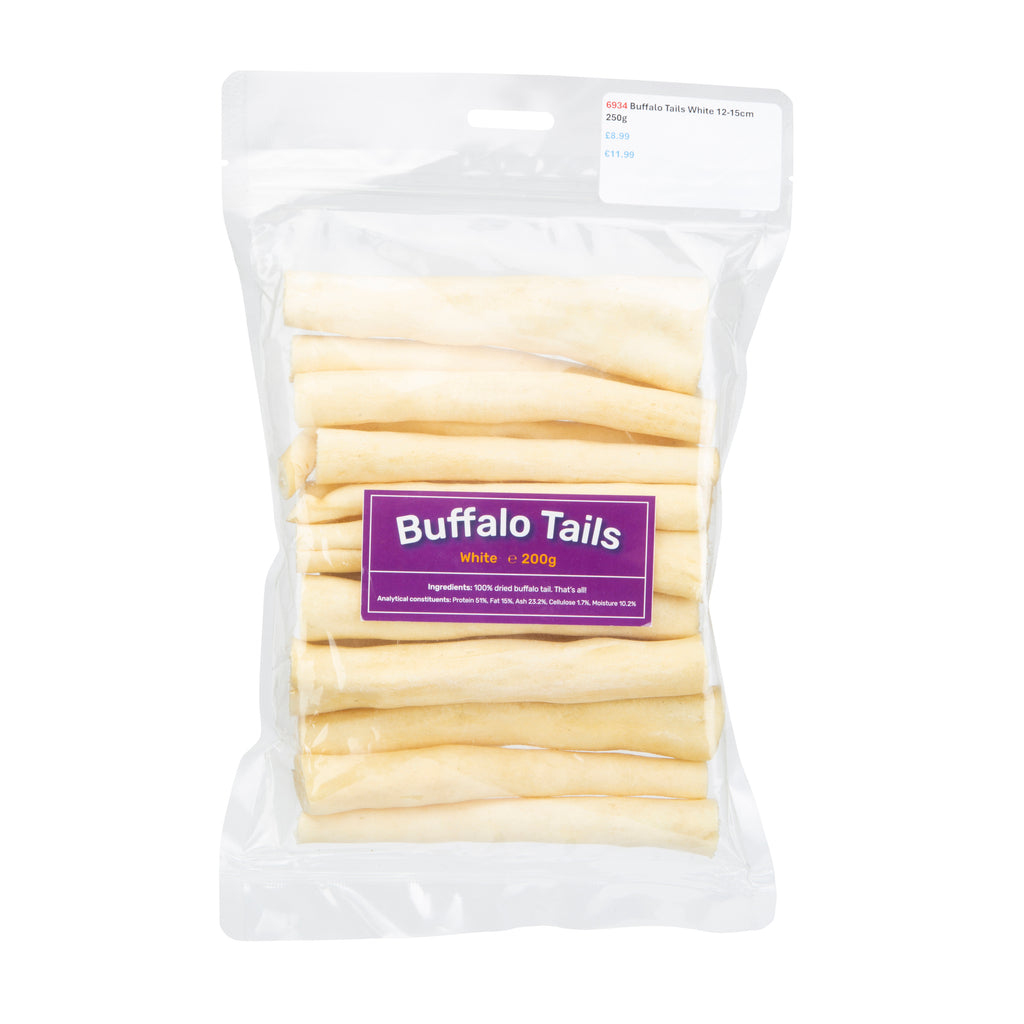 Digby & Fox Buffalo Tails White 12-15cm - Default Title | Zoars Ark Pet ...