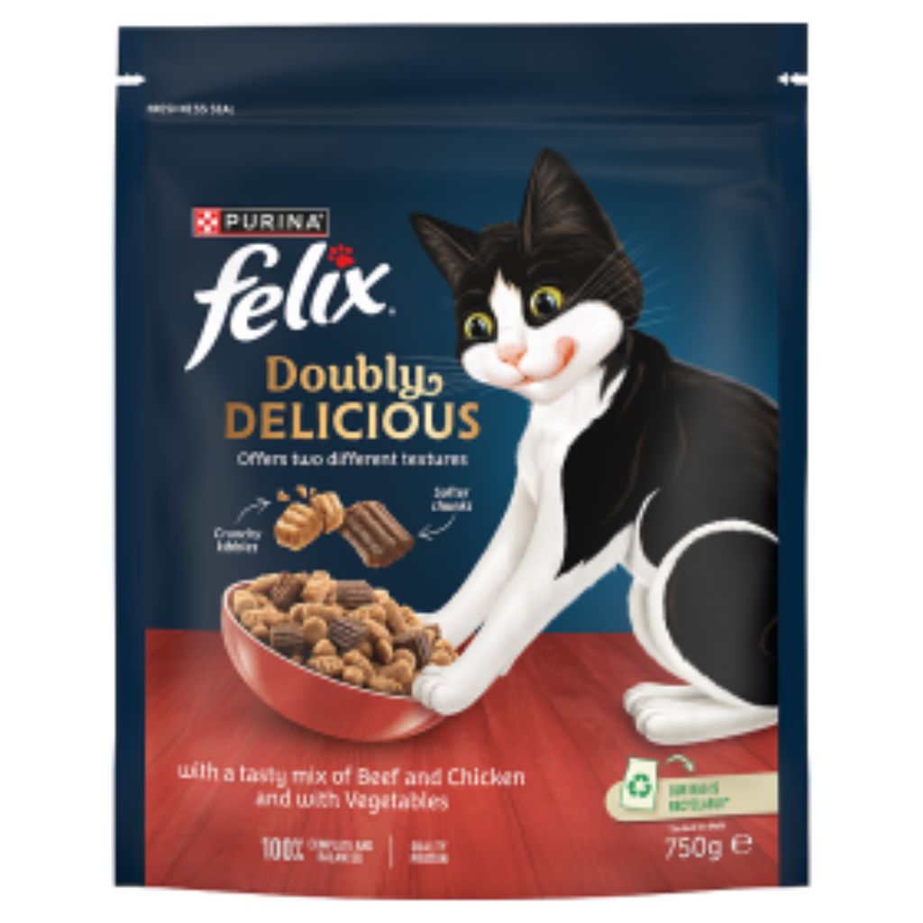 Felix Doubly Delicious Beef, Chicken & Veg Dry Cat Food - 2kg | Zoars ...