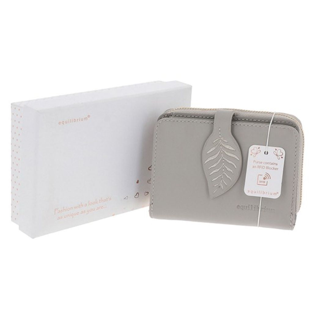 Embroidered Leaf Purse Small Grey - Default Title | Zoars Ark Pet ...